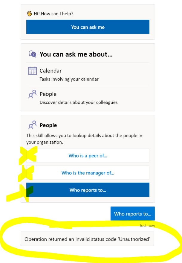People Example Actions Have No Context Follow Ups And Guidance In Response Unauthorized