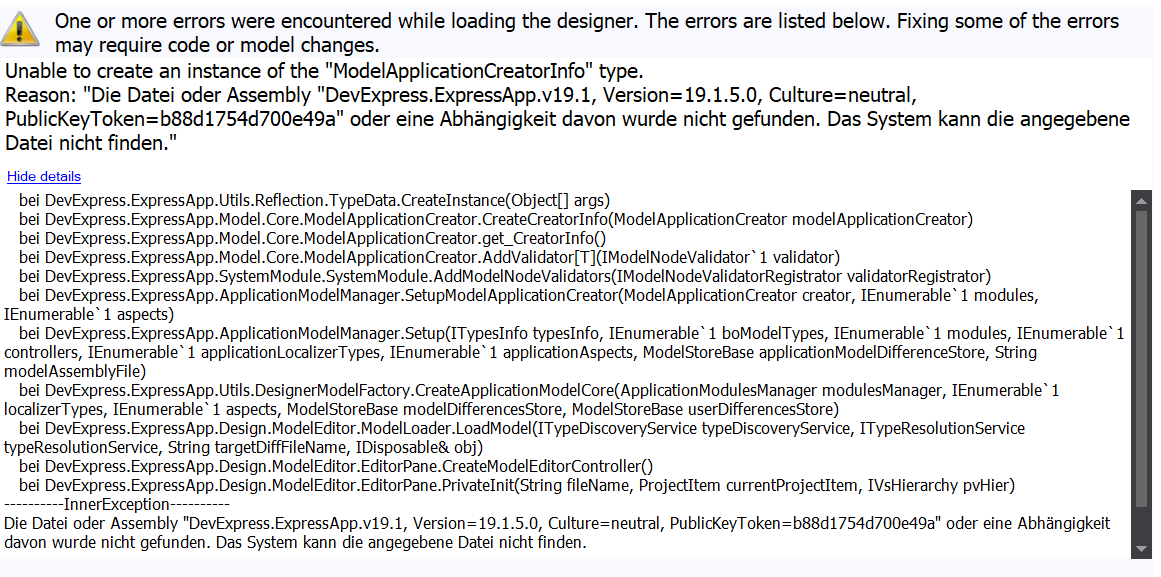 Can't open ModelEditor by Release over 19.1.503 · Issue #605 · eXpandFramework/eXpand · GitHub