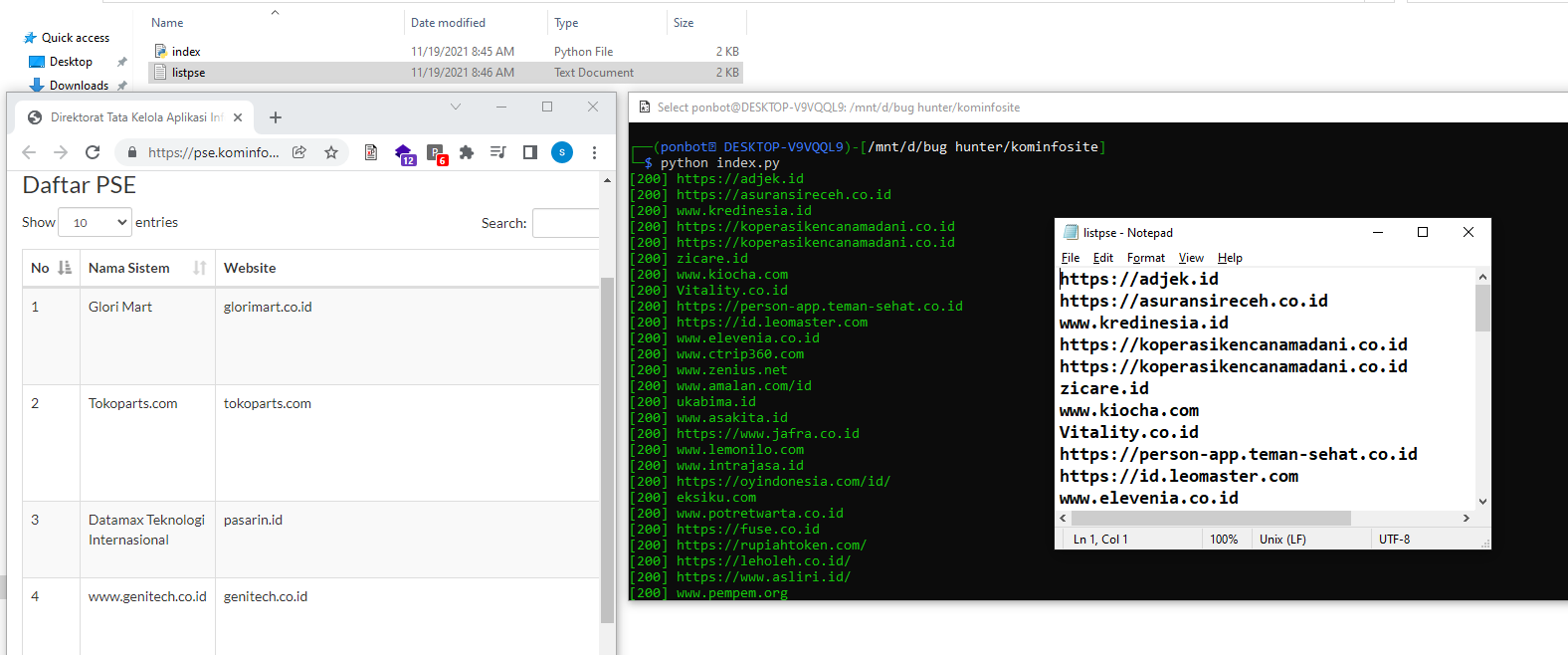 GitHub - xcapri/PSEGrabber: Grab the website from SE Registered at https://pse.kominfo.go.id ...
