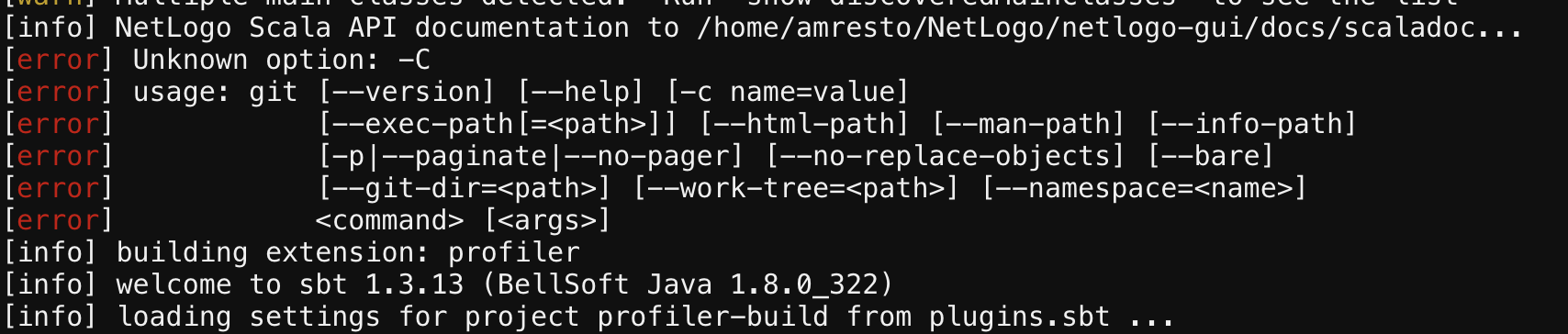 Unknown option -C when building netlogo · Issue #2015 · NetLogo/NetLogo · GitHub