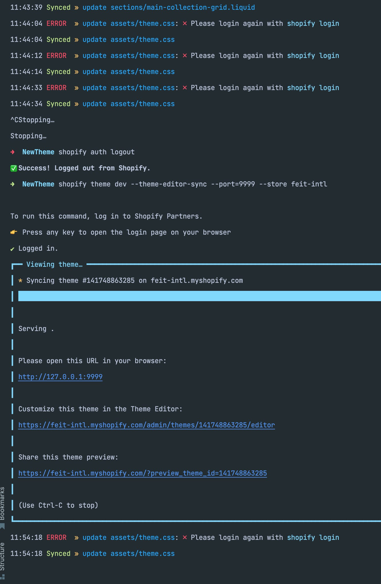 [Bug]: `theme dev` randomly stopping itself · Issue #728 · Shopify/cli · GitHub