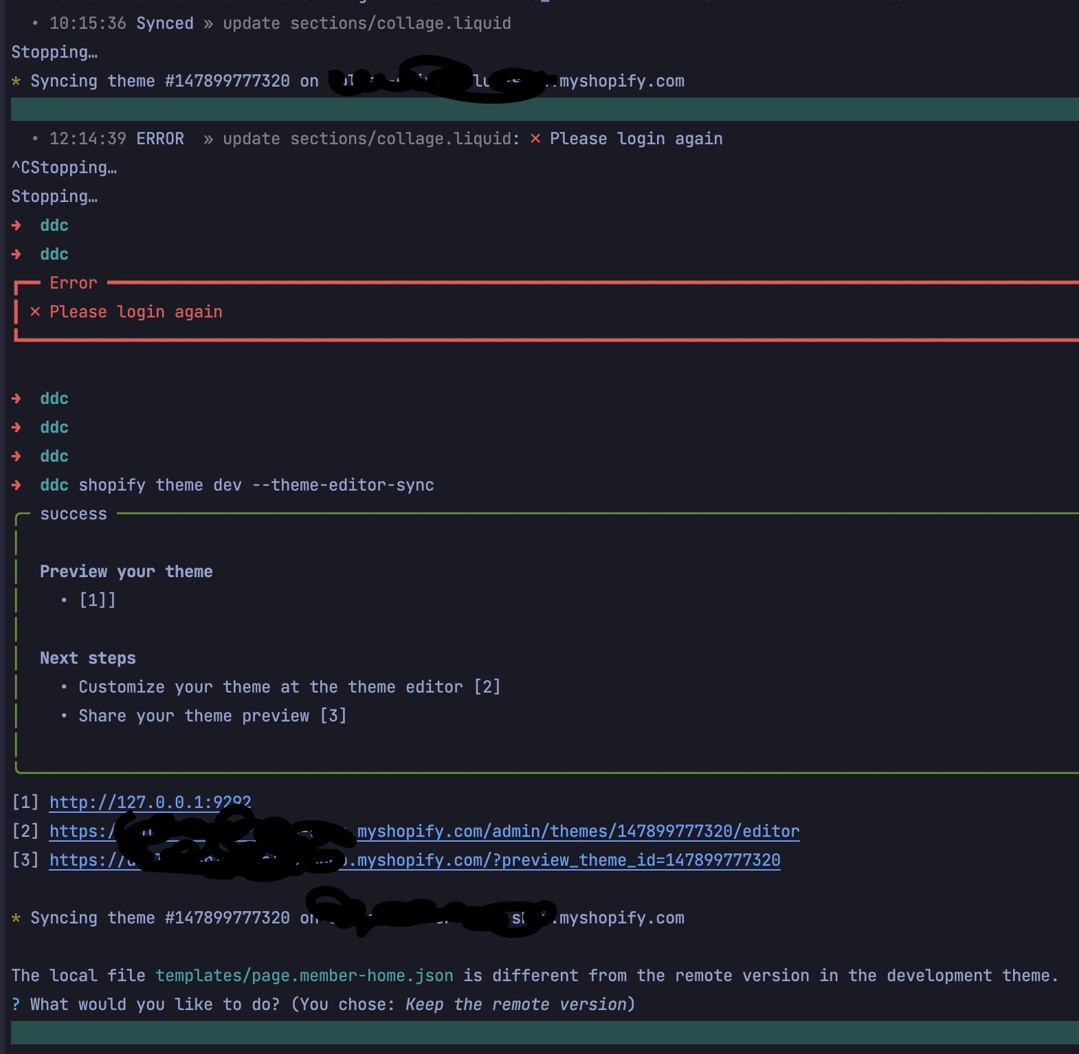 Bug Errors And Issues With Cli Theme Dev Restart Sequence · Issue 1843 · Shopifycli · Github