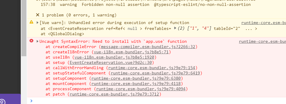 Vuei18n Exception Thrown In Component Served Via Dialog Plugin Quasar 2 Beta · Issue 8408 