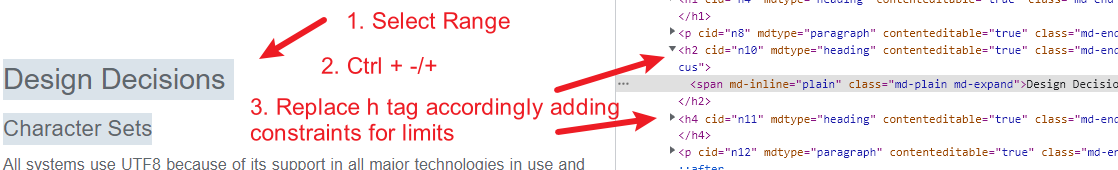 Support heading increment/decrement for all elements within a selection range · Issue #5572 ...