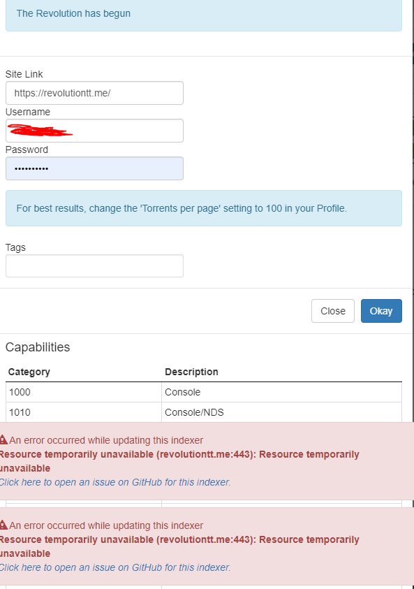 [revolutiontt] (updating) Resource temporarily unavailable (revolutiontt.me:443): Resource ...