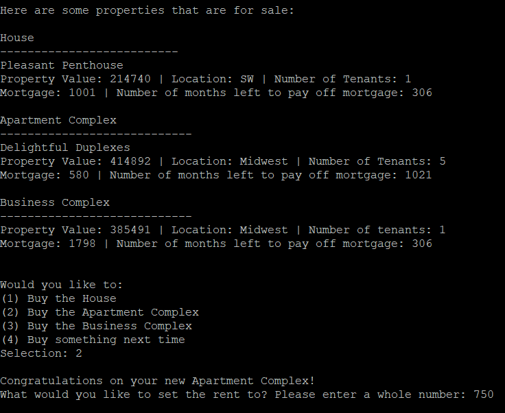 GitHub - ruangroc/PropertyTycoonGame: CS162 Assignment: create an in-terminal property tycoon game