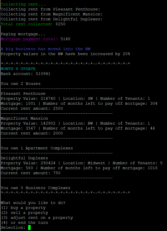 GitHub - ruangroc/PropertyTycoonGame: CS162 Assignment: create an in-terminal property tycoon game