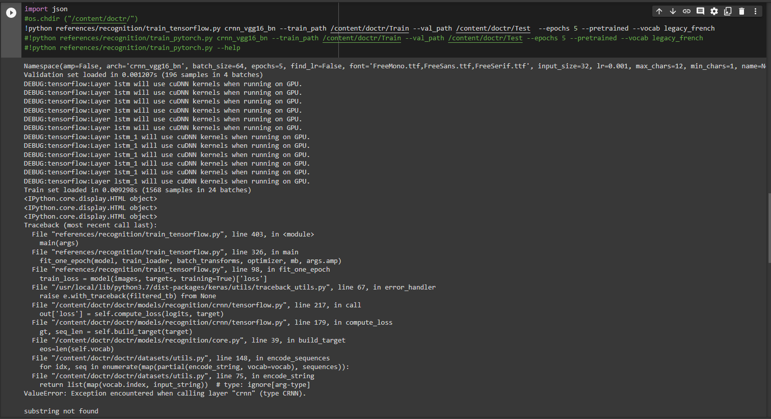 recognition training substring not found · mindee doctr · Discussion ...