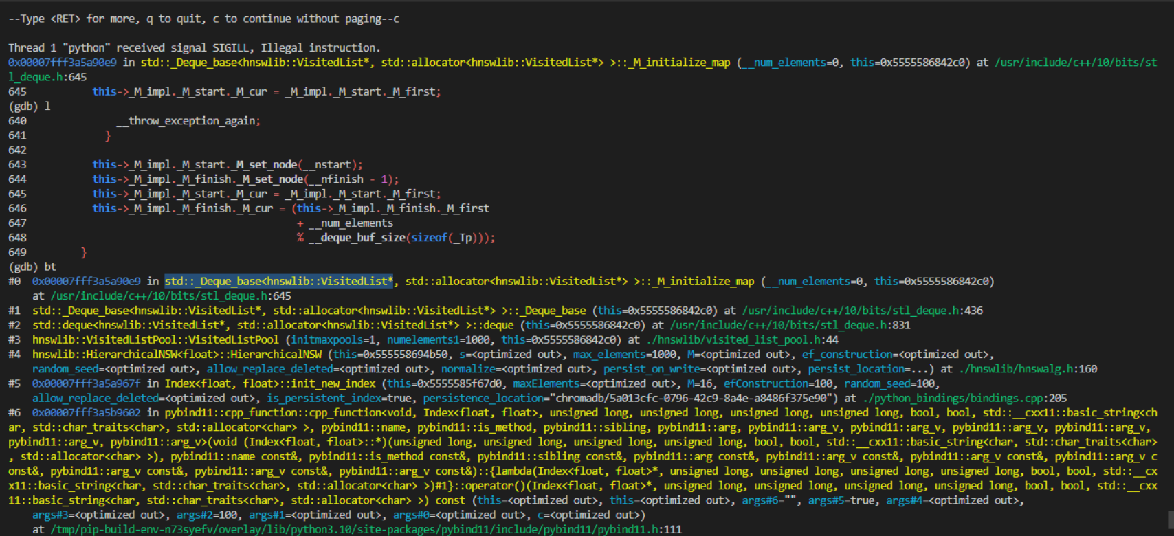 [Bug]: Illegal instruction (core dumped) · Issue #506 · chroma-core/chroma · GitHub