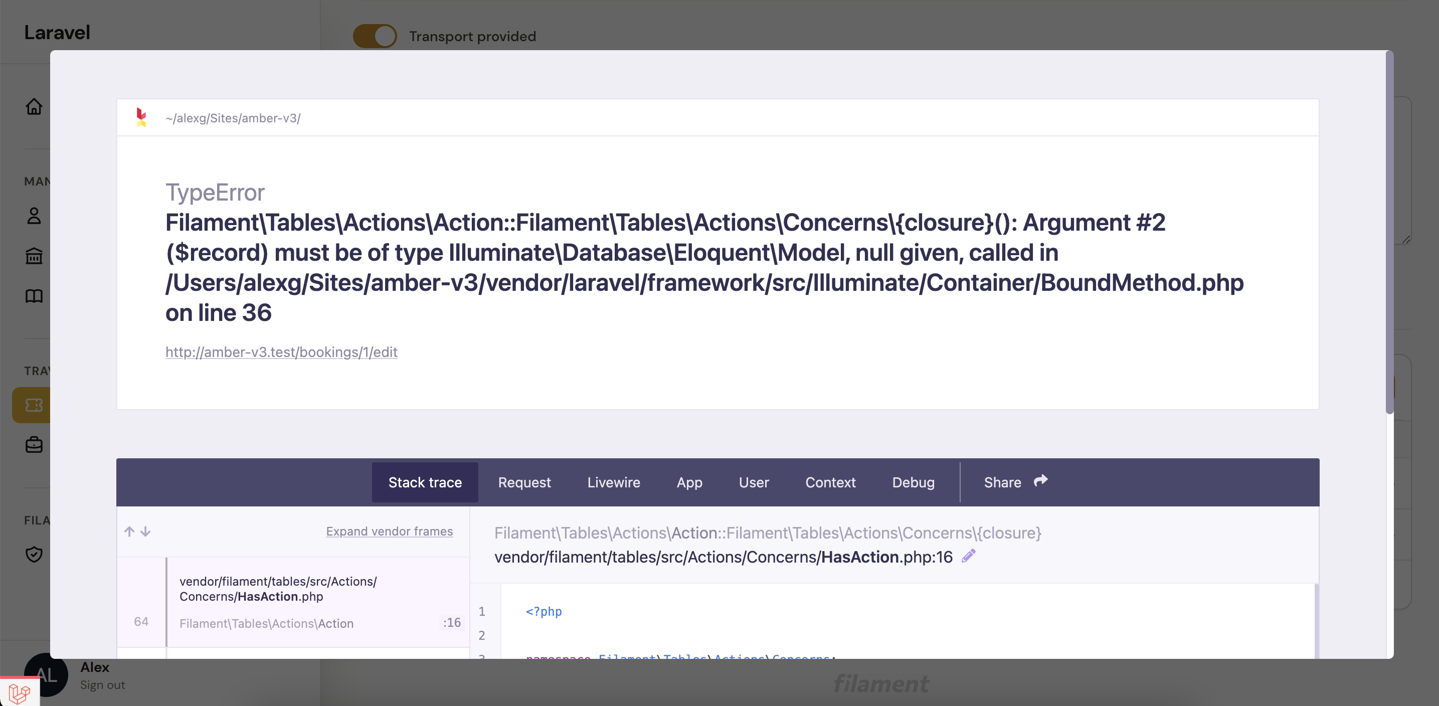 ButtonAction throws error when used inside a HasManyRelationManager · Issue #1119 · filamentphp ...