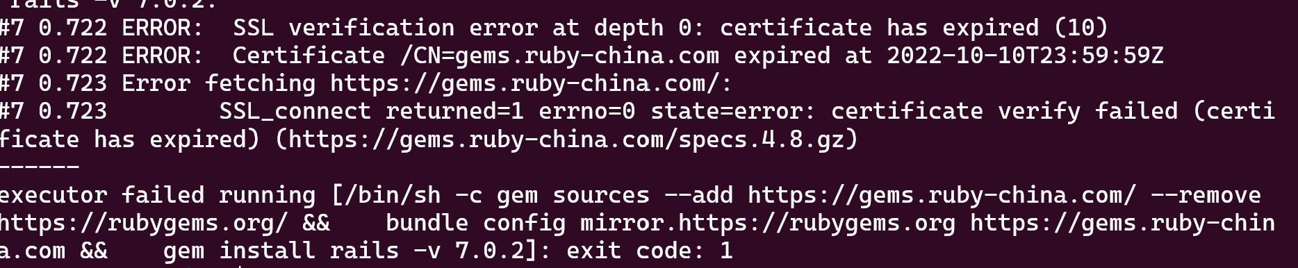 https证书显示不安全，docker下报SSL错误。 · Issue #852 · ruby-china/rubygems-mirror · GitHub
