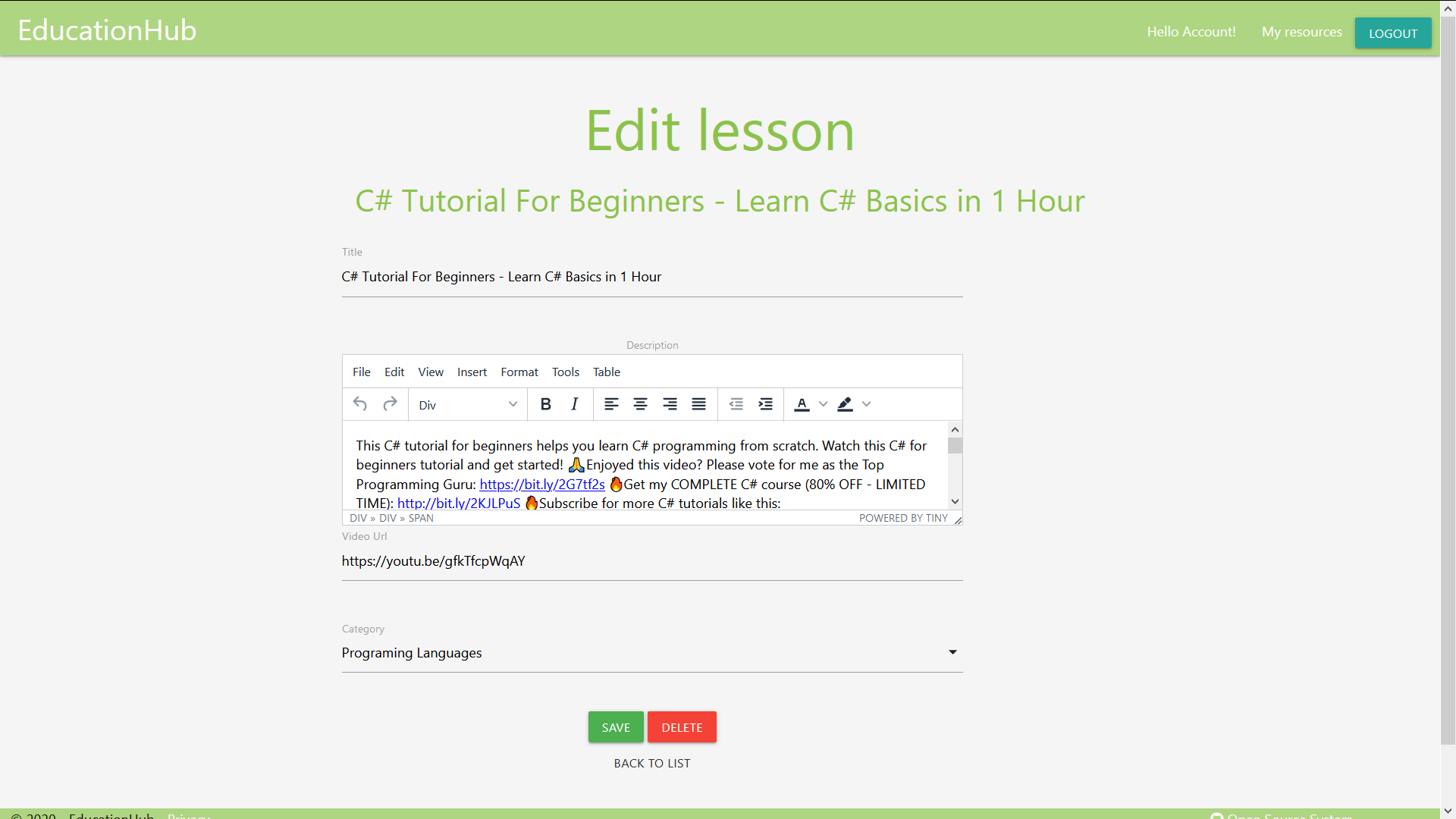 GitHub - mitovV/EducationHub: Knowledge sharing platform