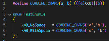 Text color of character changes when adding a space in a macro parameter in an enum · Issue ...