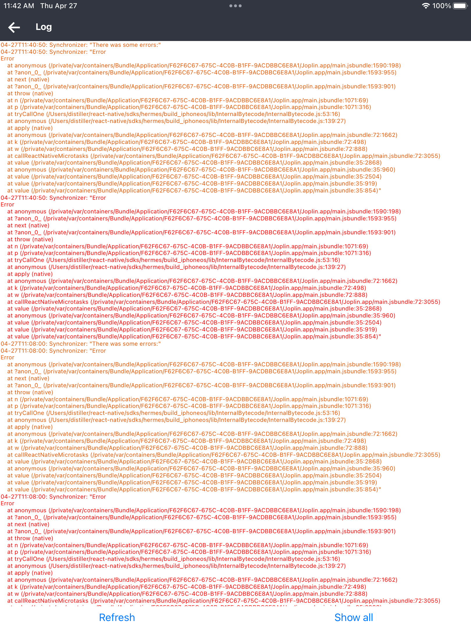 Getting error on sync · Issue #8089 · laurent22/joplin · GitHub