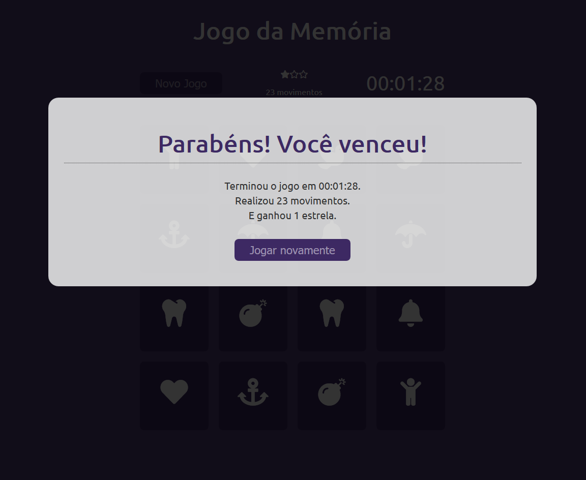 Github Scheiladevjogo Da Memoria Jogo Da Memória Desenvolvido Em Html Css E Javascript