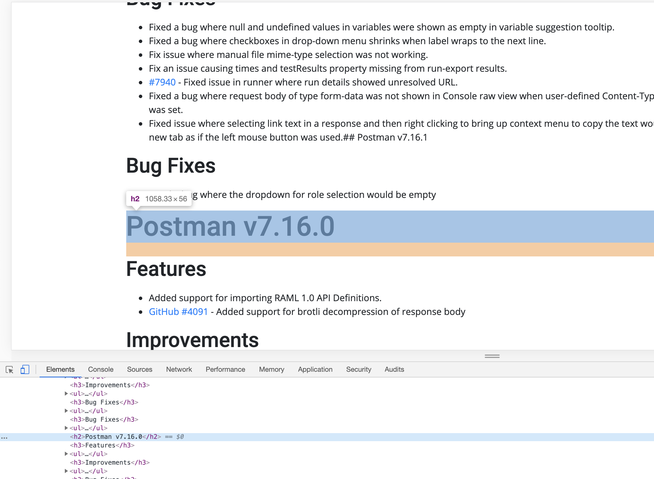 inconsistent styling / tags for Release Notes · Issue #8432 ...
