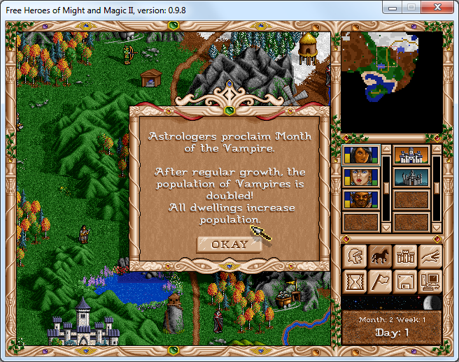 Adventure map, week/month of creature windows, empty separating line between texts is missing ...