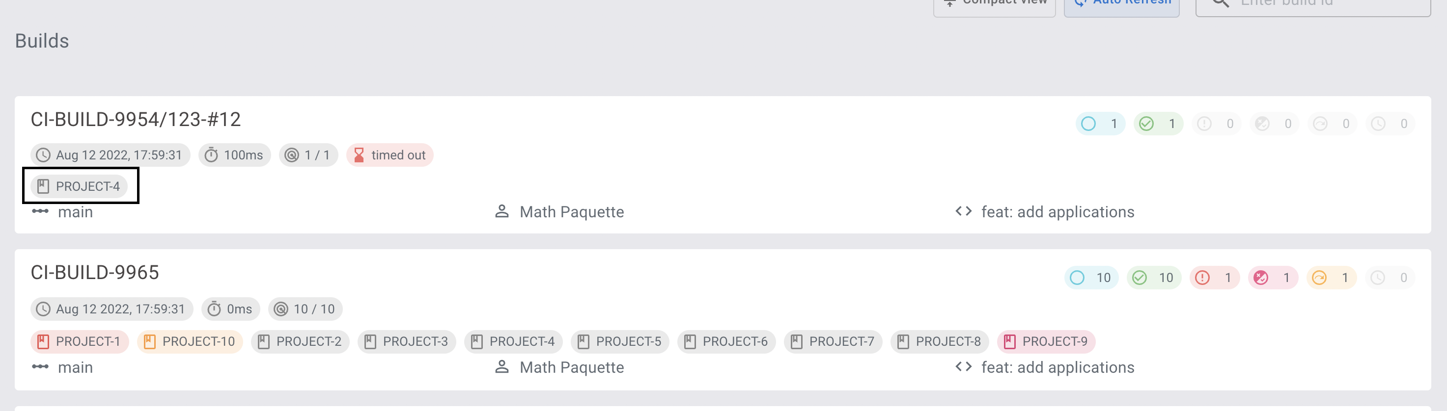 Add project indicator to "recent builds view" · Issue #648 · sorry-cypress/sorry-cypress · GitHub