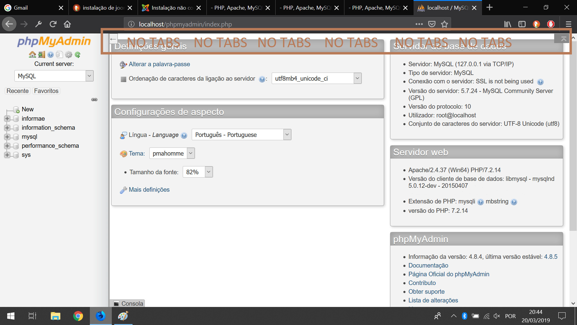 No Tabs when enter on phpMyAdmin · Issue #15060 · phpmyadmin/phpmyadmin · GitHub