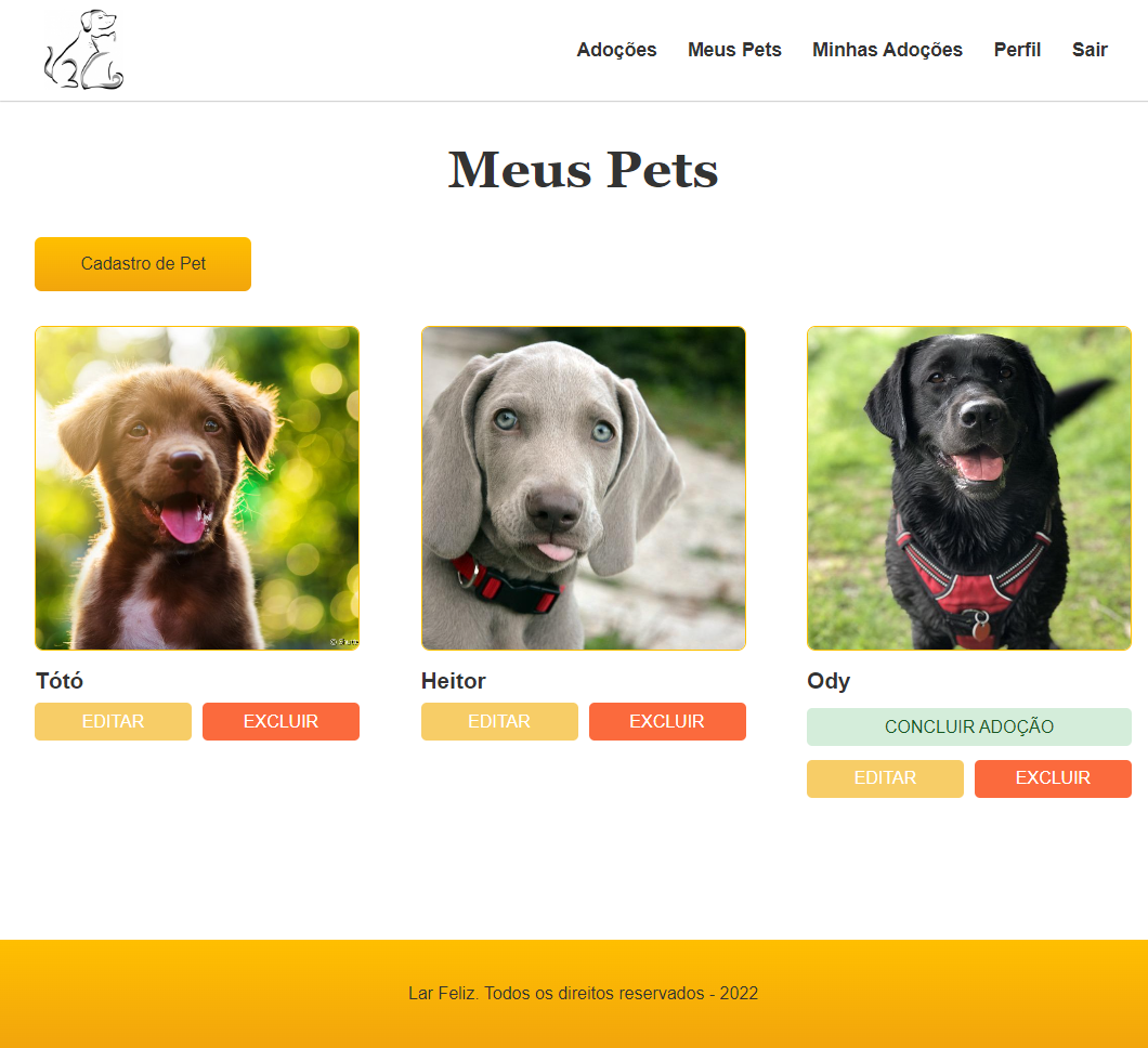GitHub - juniorsilvacc/pet-adoption: Sistema para adoção de animais de ...
