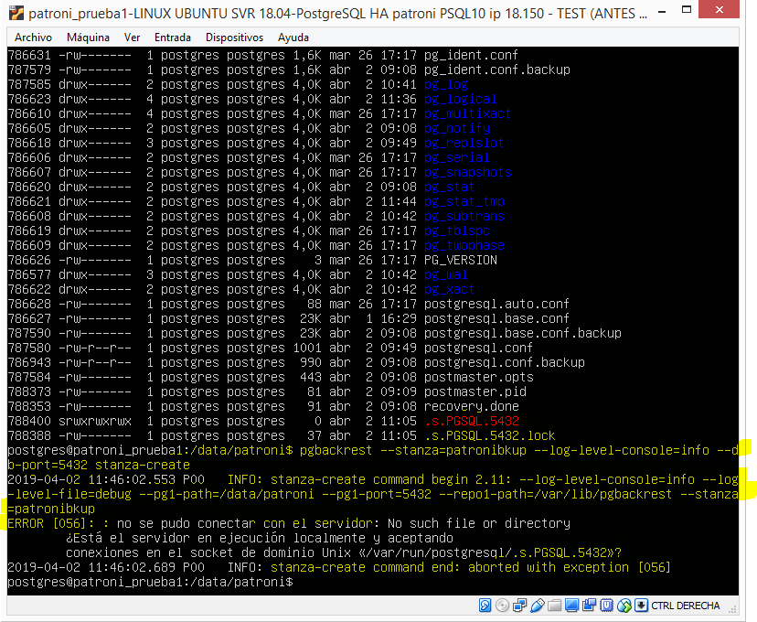 Error and Issues with stanza-create in master (patroni-cluster) · Issue ...