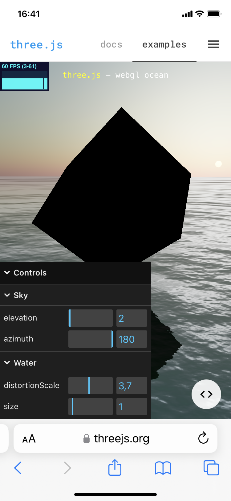 None of the examples using PMREMGenerator.fromScene work on iPhone while it works on iPad ...