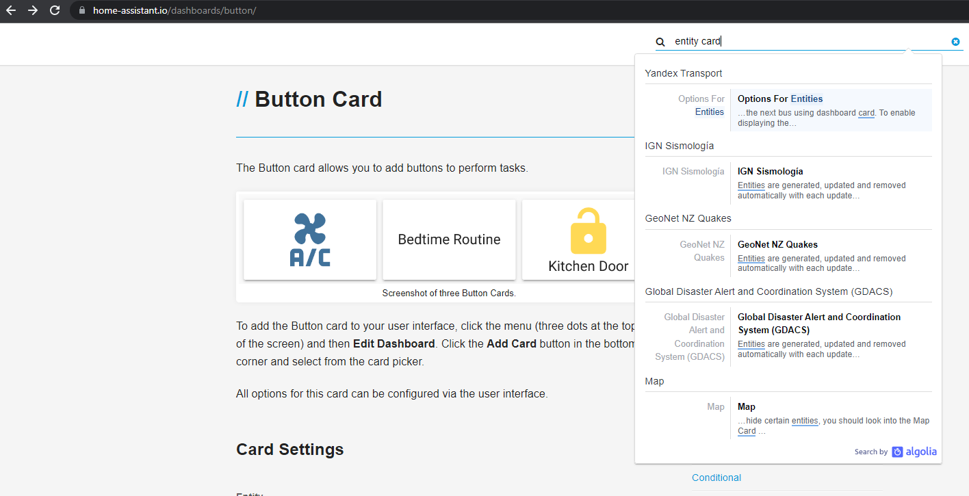 Search function on HA's home page doesn't search all the documentation ...