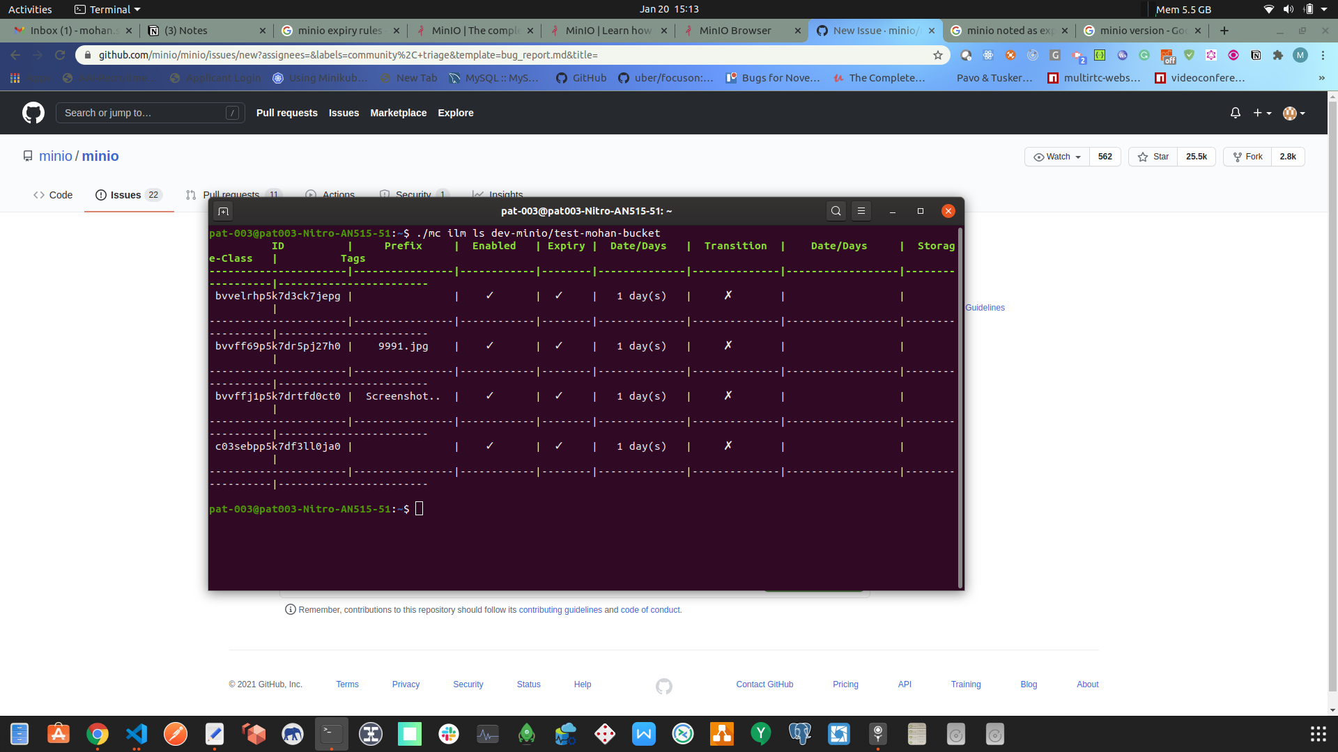 Expired Objects Are Not Deleted From Minio Even After Setting Lifecycle Configuration · Issue
