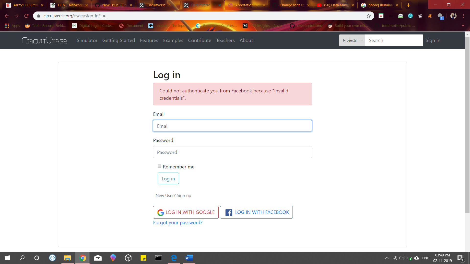 Facebook sign up not working · Issue #511 · CircuitVerse/CircuitVerse · GitHub