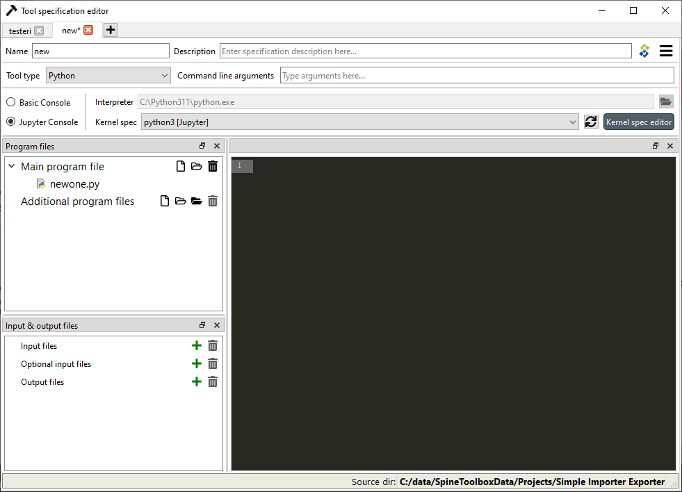 Select new main program file automatically in Tool Spec Editor · Issue #2099 · spine-tools/Spine ...