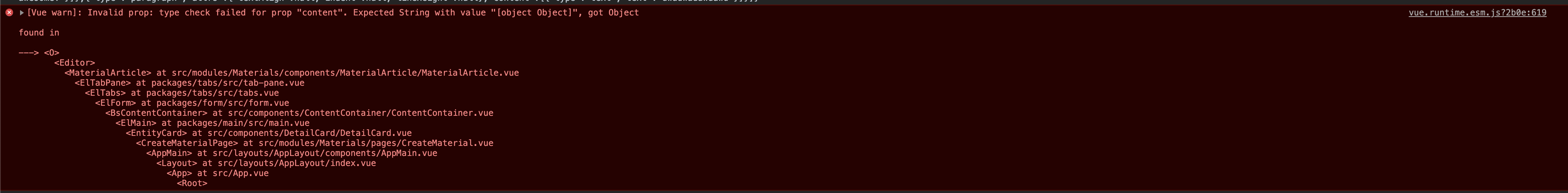 Invalid Prop Type Check Failed For Prop Content Expected String With Value Object Object