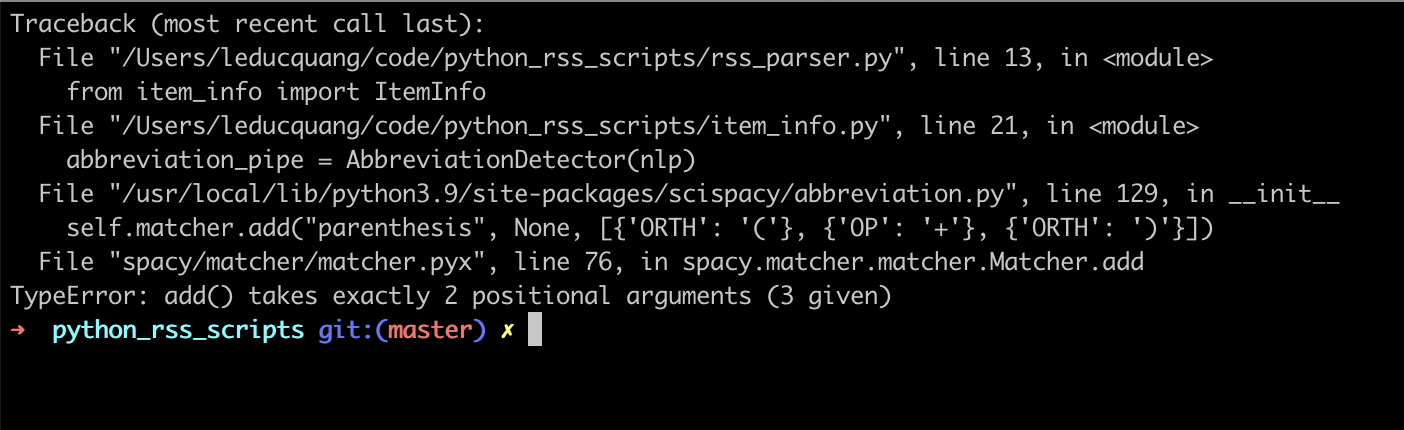 Error adding Abbreviation Detector Pipeline · Issue #311 · allenai/scispacy · GitHub