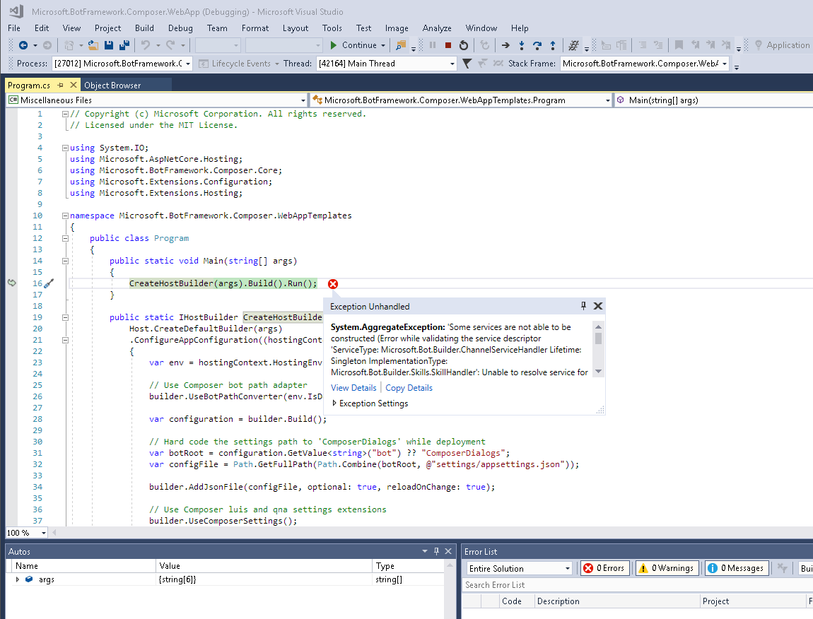 Cannot Start Bot Todobotwithluissample · Issue 4303 · Microsoftbotframework Composer · Github