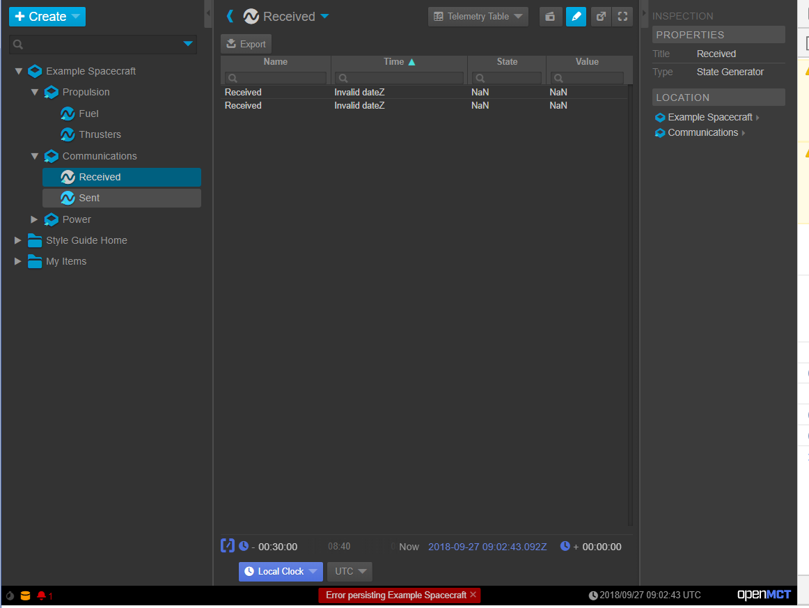 Problem with sending telemetry data to a state generator · Issue #2176 · nasa/openmct · GitHub