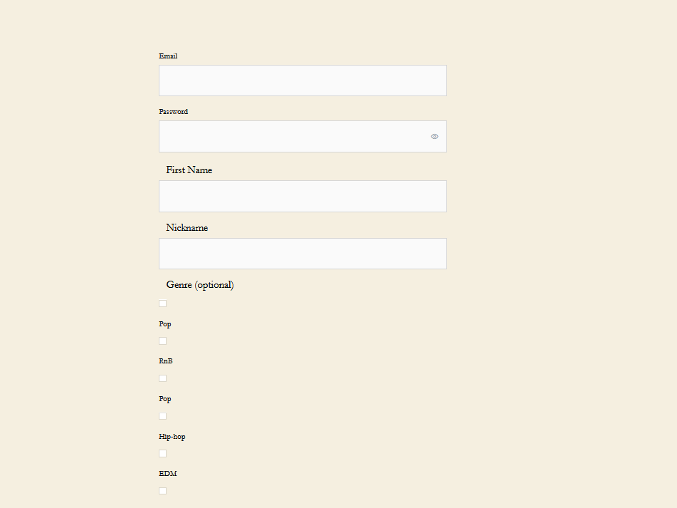 Checkboxes on registration page label and checkbox/radiobuttons display ...