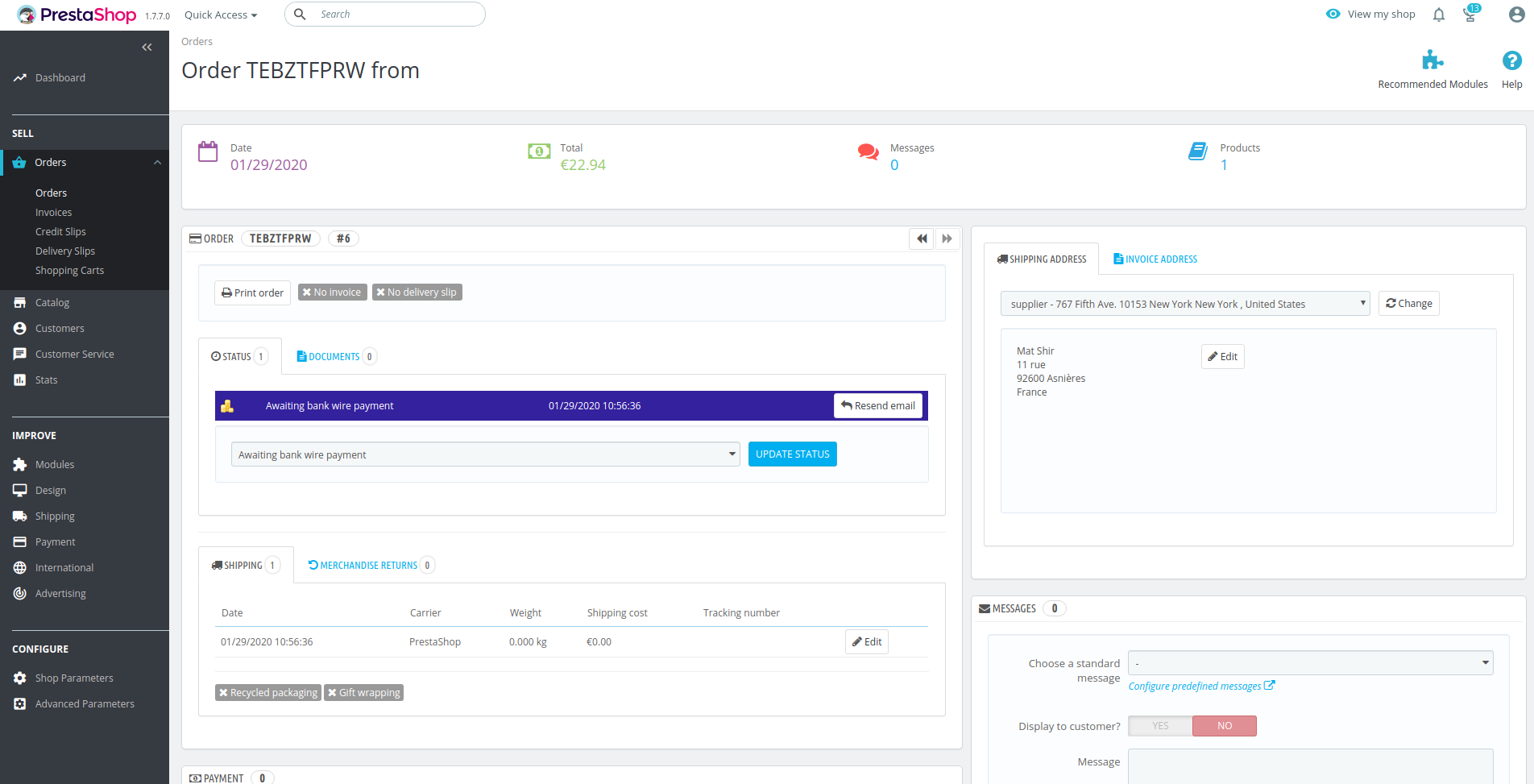 Error while trying to preview or view an order of a deleted customer · Issue #17311 · PrestaShop ...