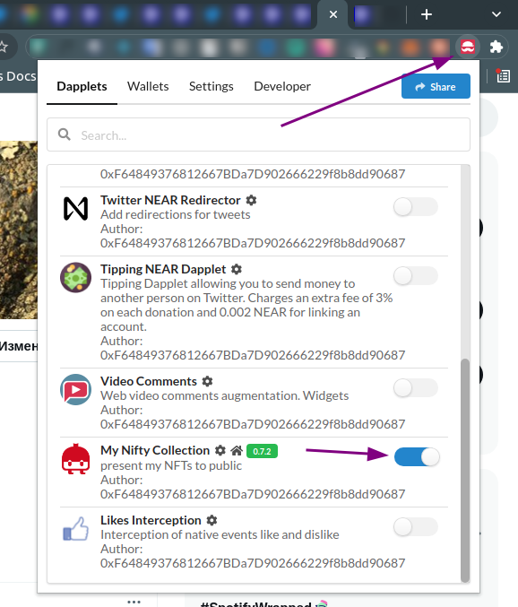 GitHub - dapplets/my-nifty-collection: present my NFT to public