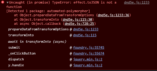 Polymorph not working · Issue #26 · p4535992/foundryvtt-automated-polymorpher · GitHub
