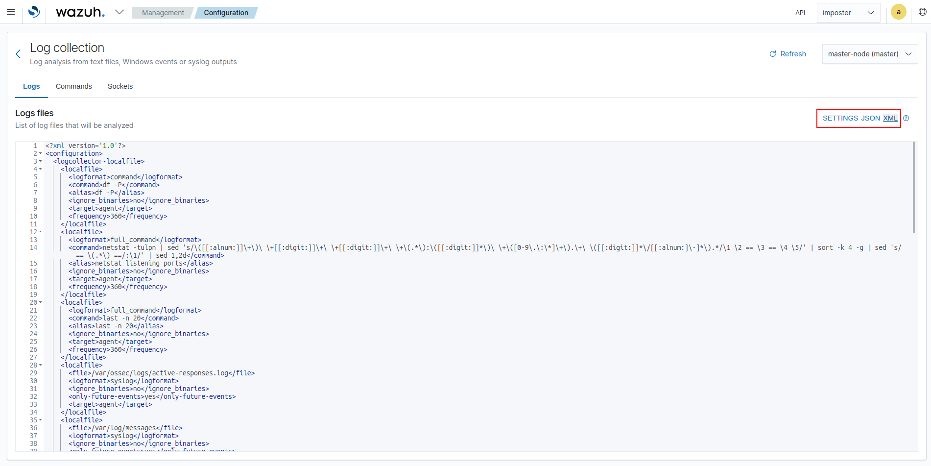 Invalid XML config generation · Issue #5617 · wazuh/wazuh-dashboard-plugins · GitHub