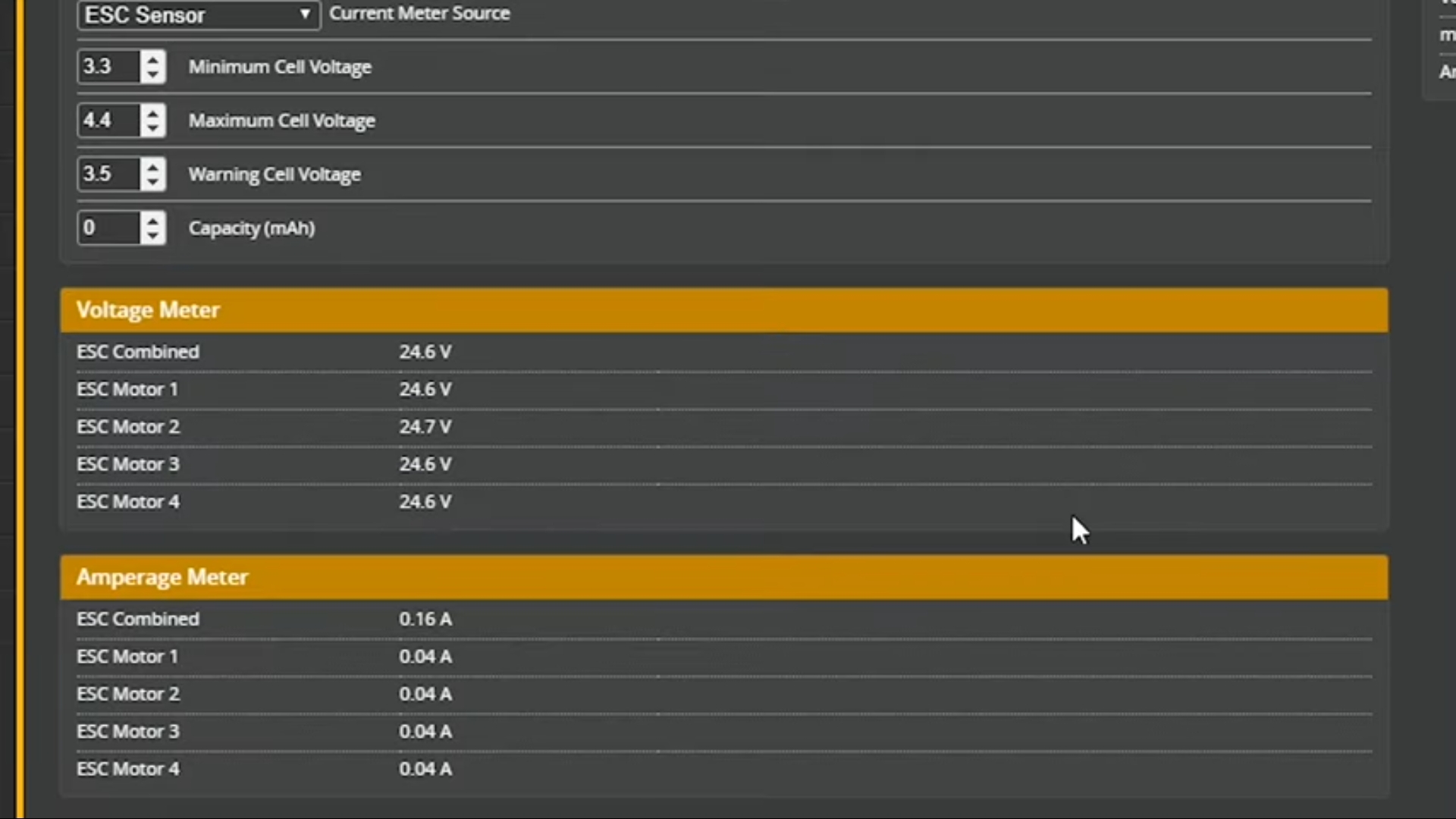 Adjusting ESC Current Sensing and Voltage sensing when using ESC ...