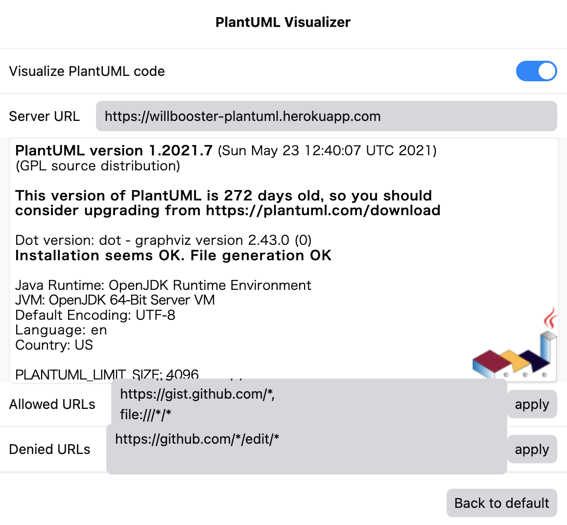 fix: refine settings screen · Issue #681 · WillBooster/plantuml-visualizer · GitHub