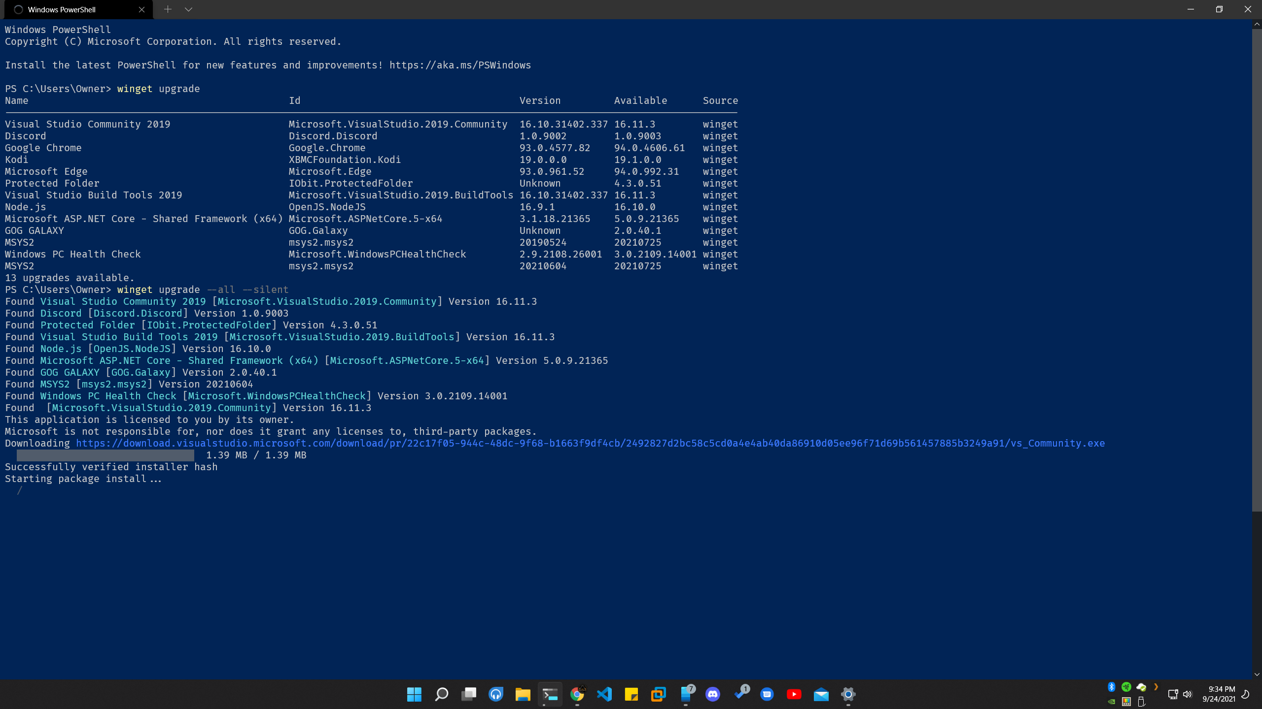 winget upgrade --all | Shows same upgrades after just upgrading all. And will attempt to ...