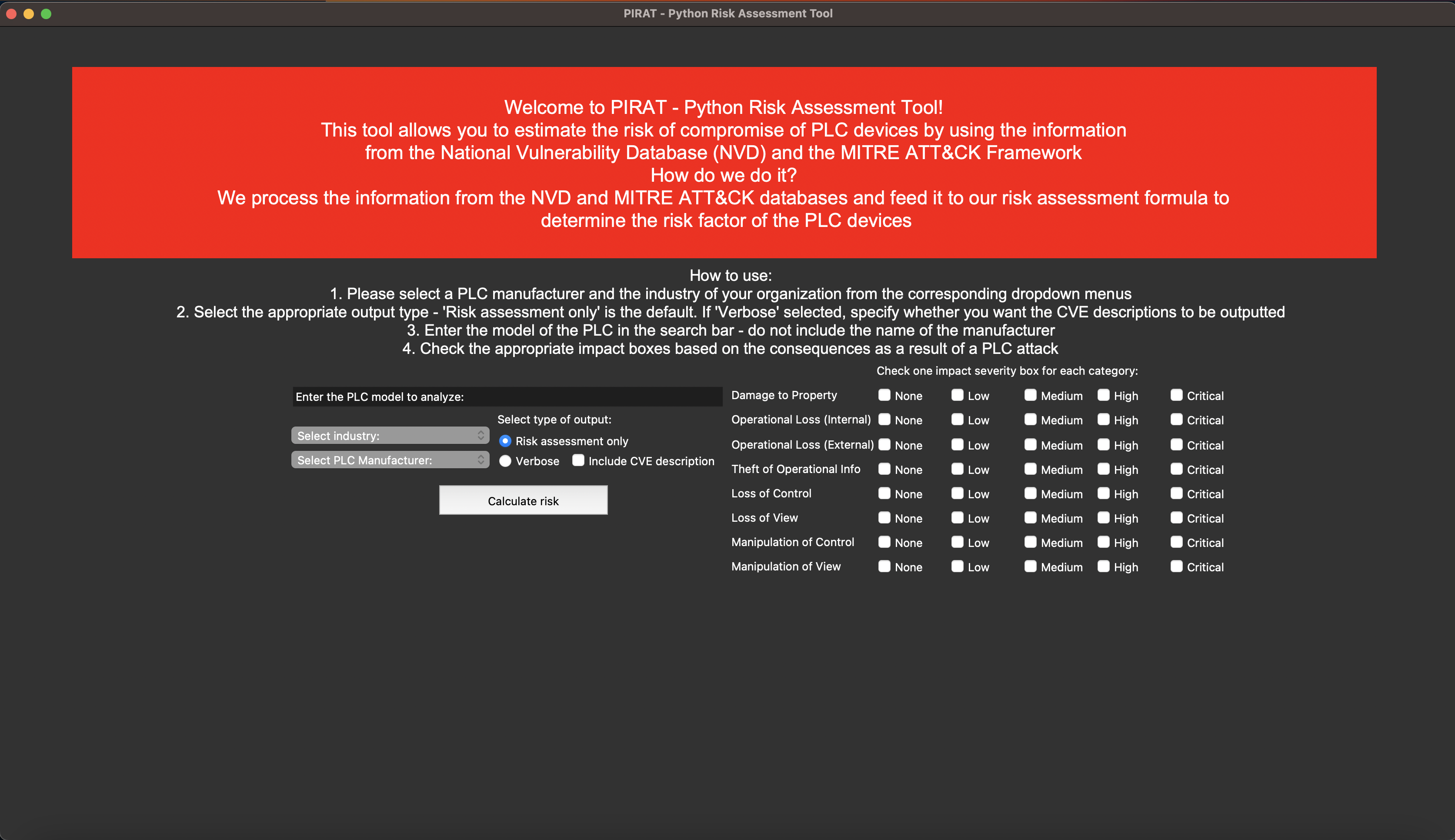 GitHub - petroste/PIRAT: PIRAT - Python Risk Assessment Tool
