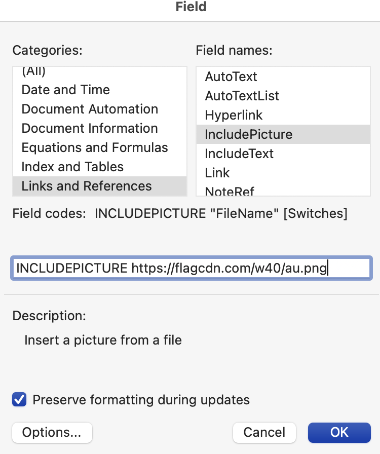 For Docbook table conversion with images to DOCX , use DOCX Field:INCLUDEPICTURE option on ...