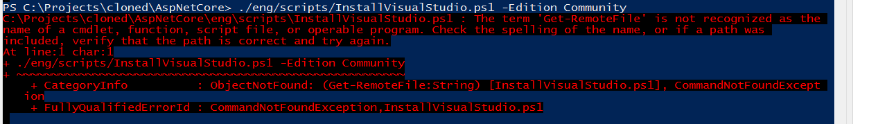Building Source Code Fails · Issue 6076 · Dotnetaspnetcore · Github