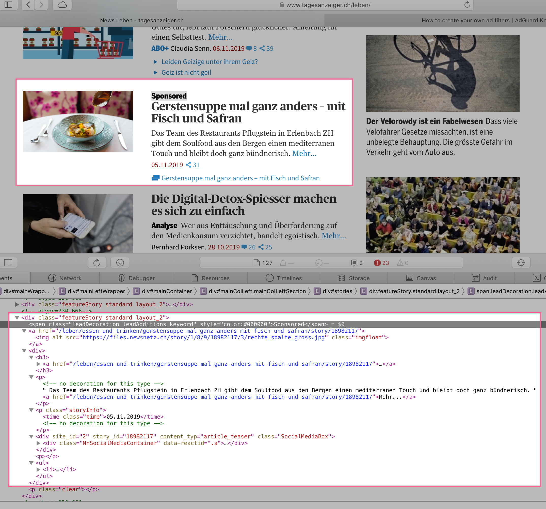 tagesanzeiger.ch · Issue #32711 · AdguardTeam/AdguardFilters · GitHub