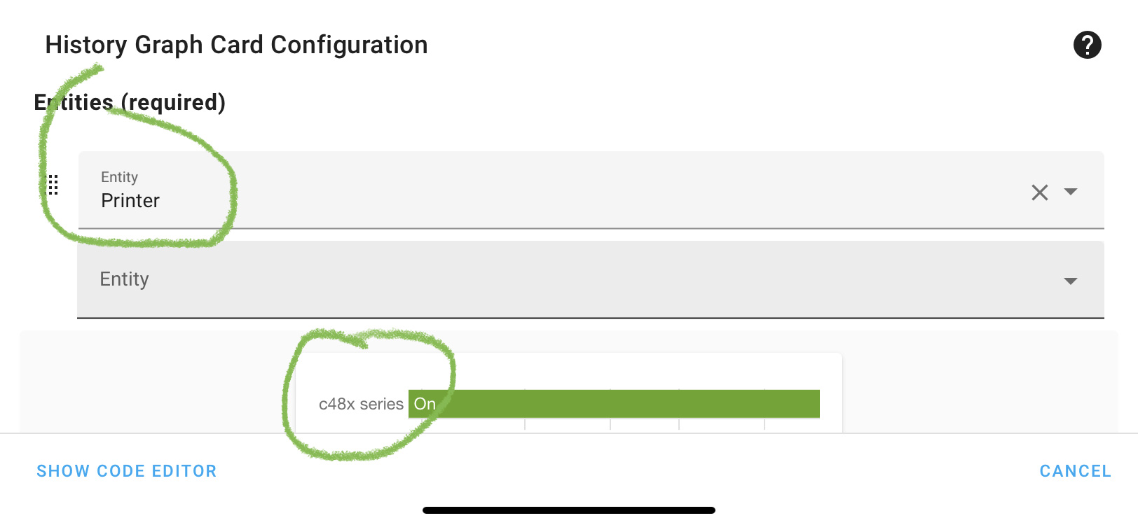 History graph shows (formatted?) entity id, not entity name · Issue ...