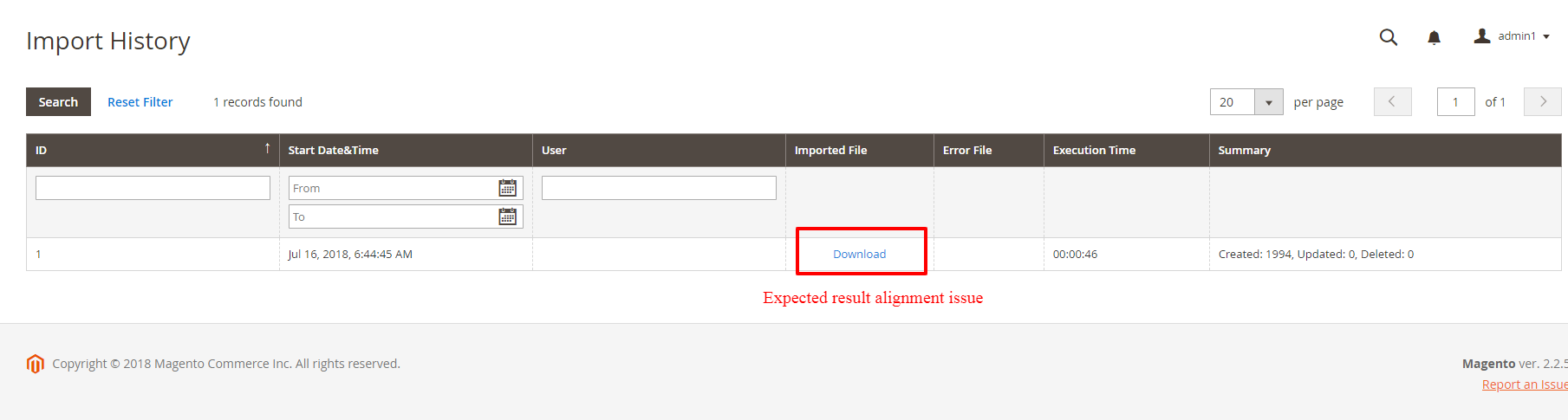 Import History table alignment issue. · Issue #19449 · magento/magento2 · GitHub