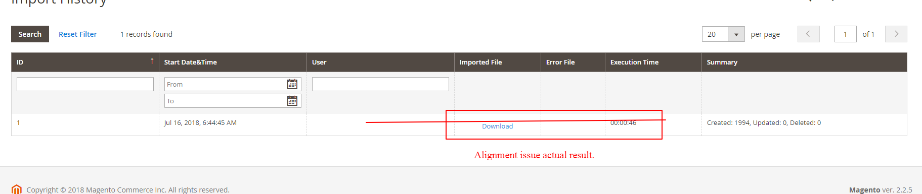 Import History table alignment issue. · Issue #19449 · magento/magento2 · GitHub