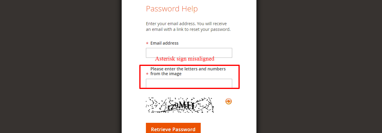 Asterisk sign misaligned Admin forgot password. · Issue #19789 · magento/magento2 · GitHub